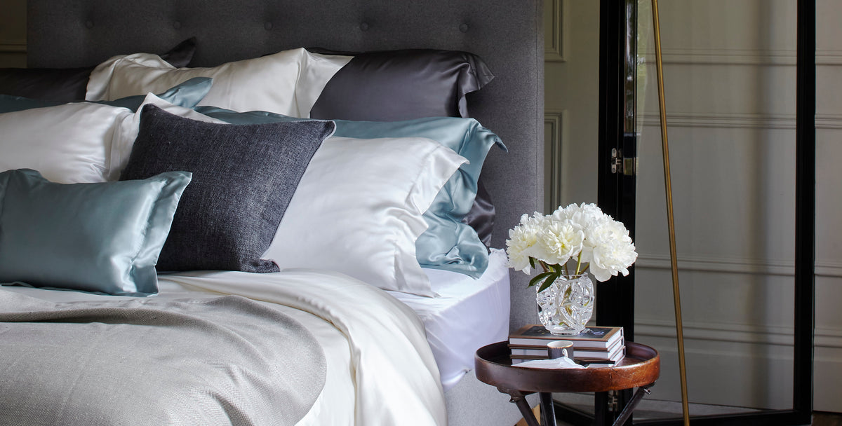 Ivory Silk Fitted Sheet | Ivory Silk Bedding | Gingerlily